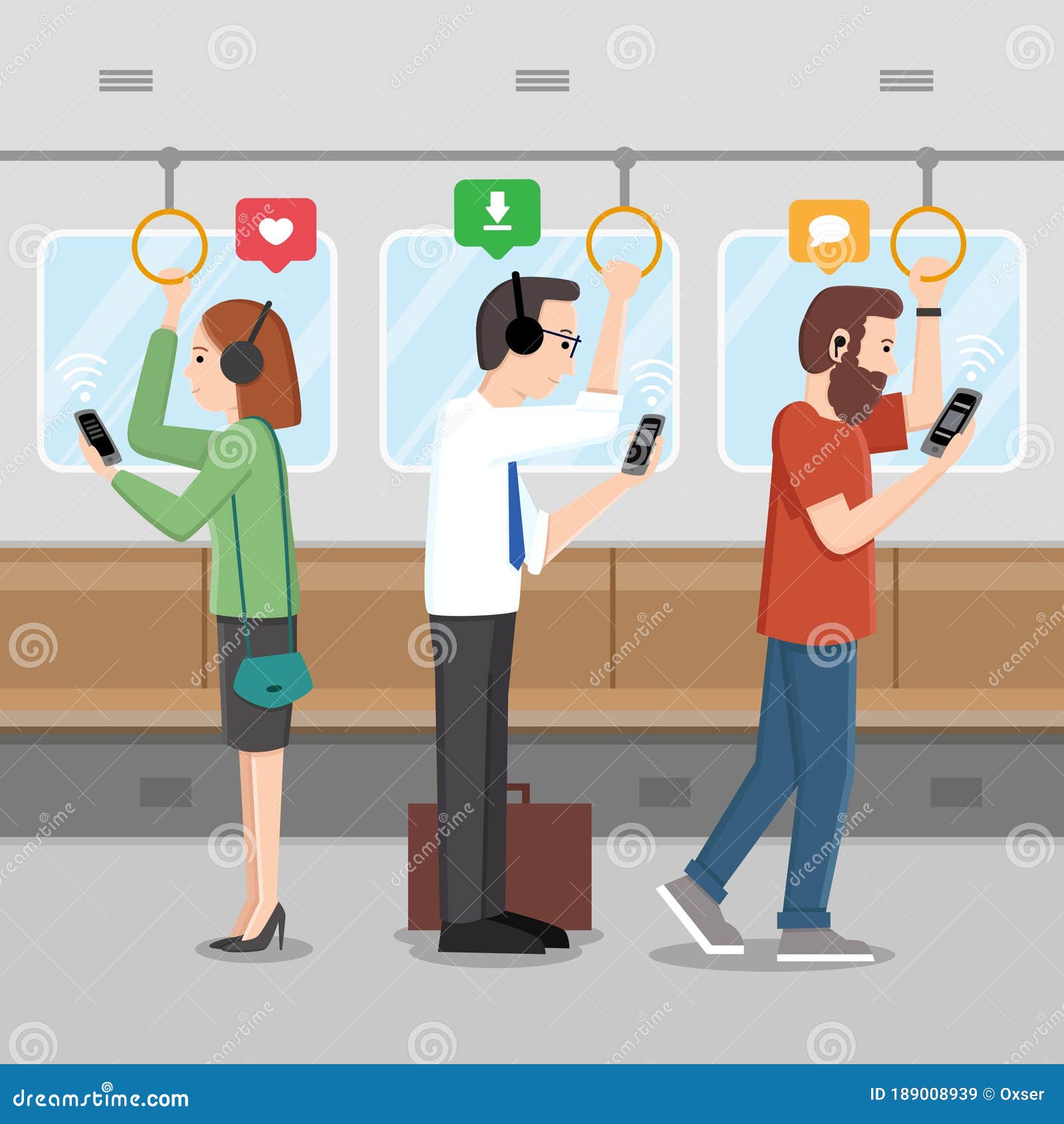 Passageiros do comboio ilustração do vetor. Ilustração de cidade ...