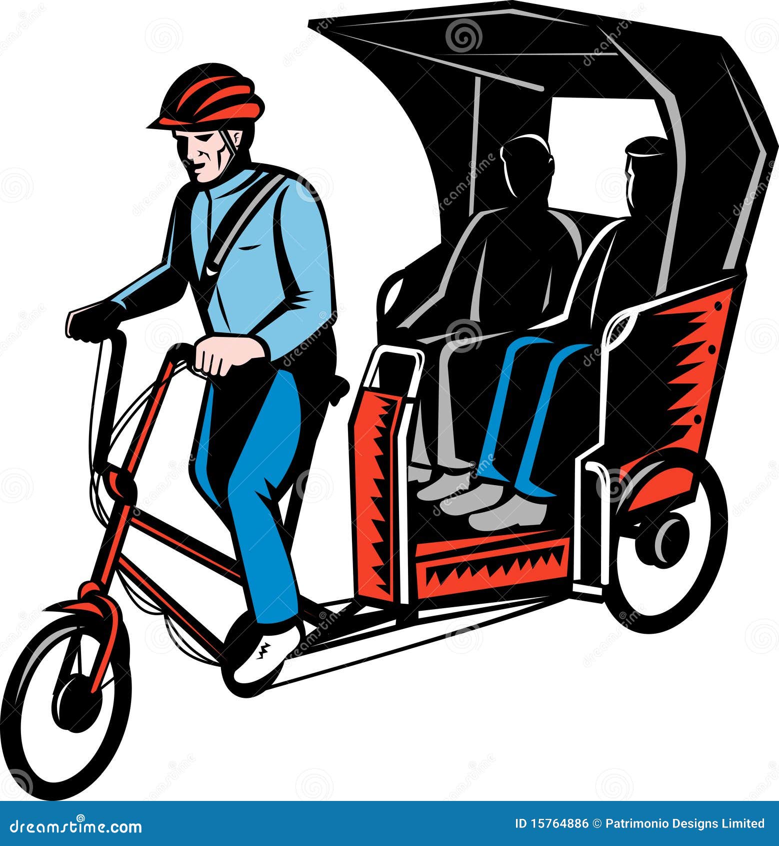 Passager De Gestionnaire De Pousse-pousse De Cycle Illustration de ...