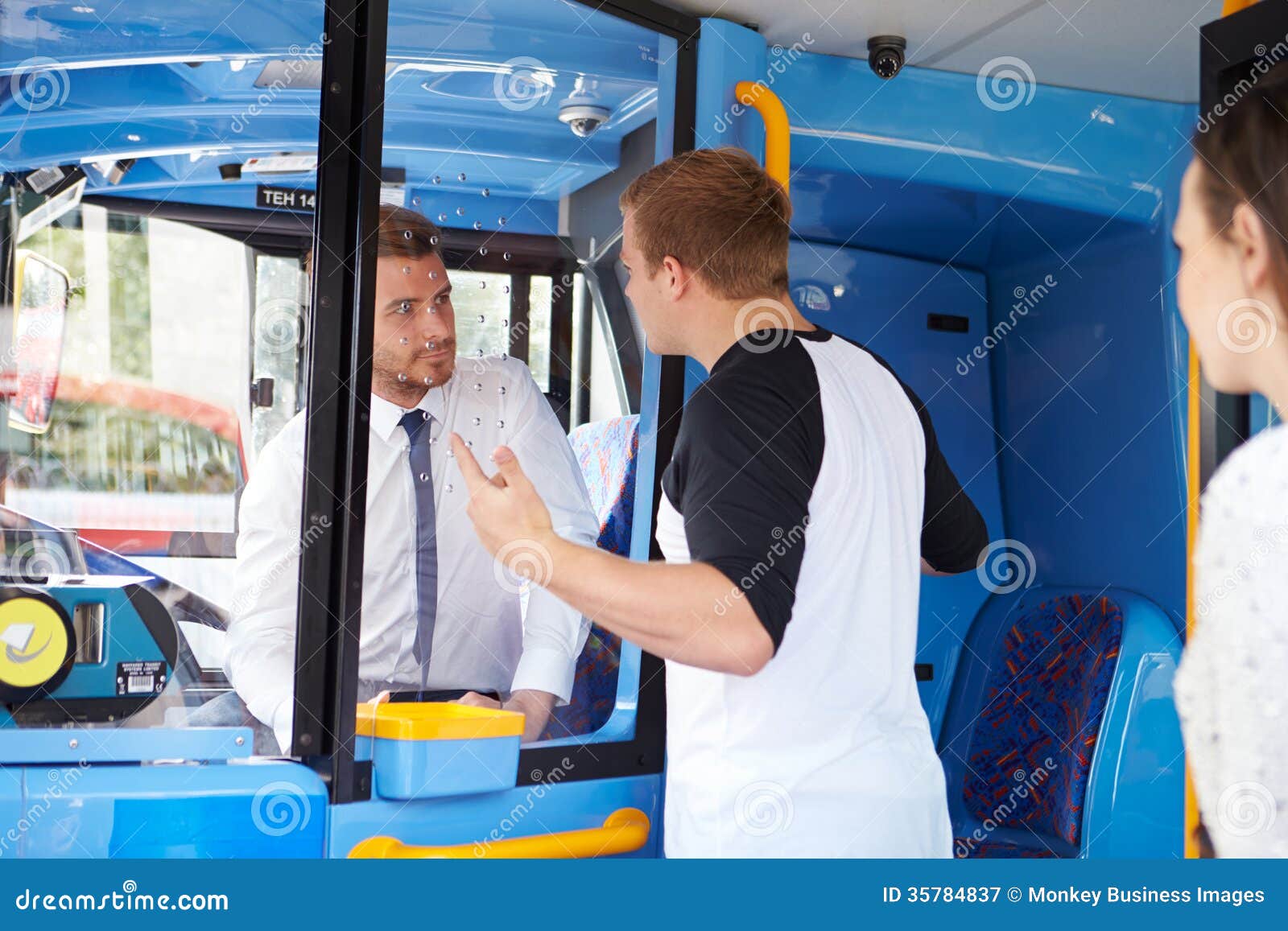 Passager Discutant Avec Le Chauffeur De Bus Image stock - Image du ...