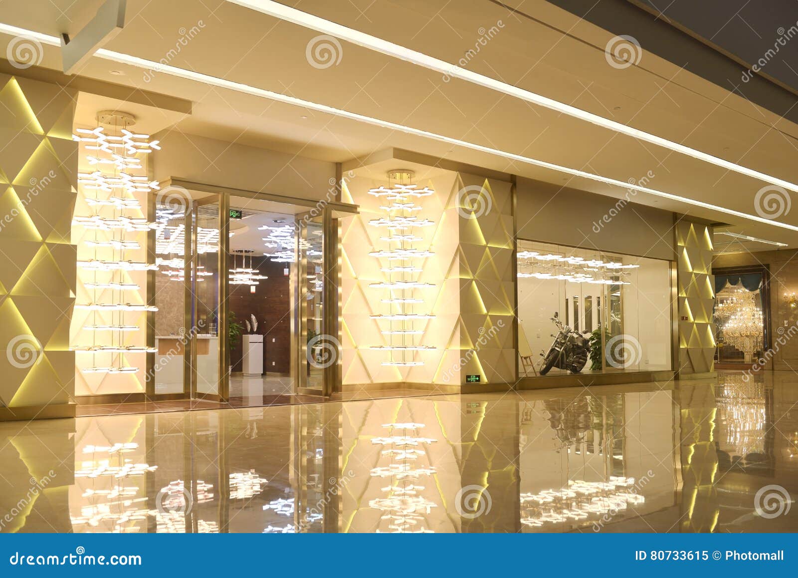 Passageway and Lighting Shop in Commercial Building Stock Image - Image ...