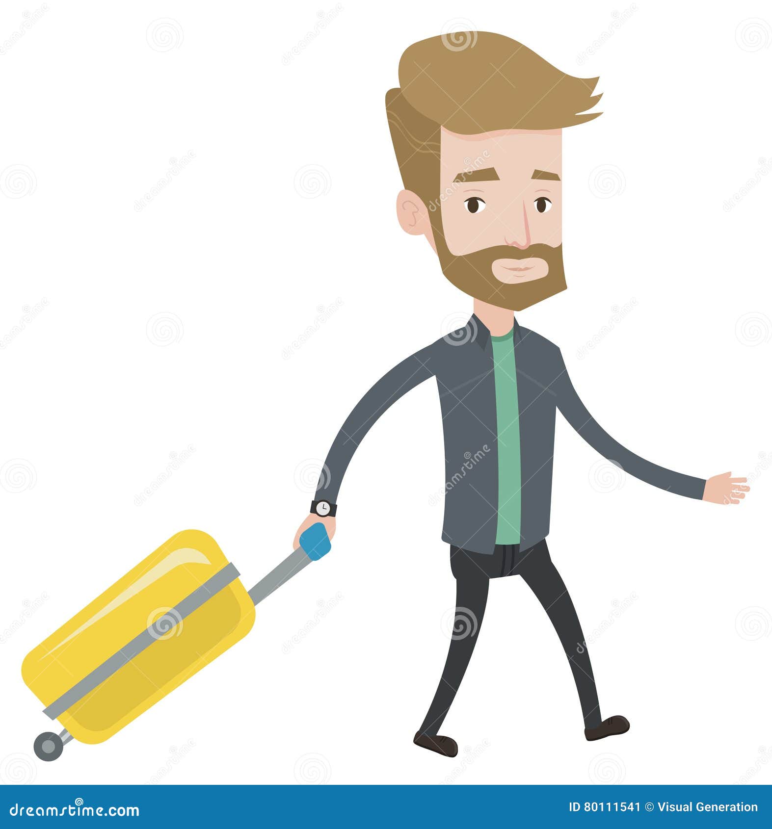 Passagier, Der Mit Koffer Geht Vektor Abbildung - Illustration von ...