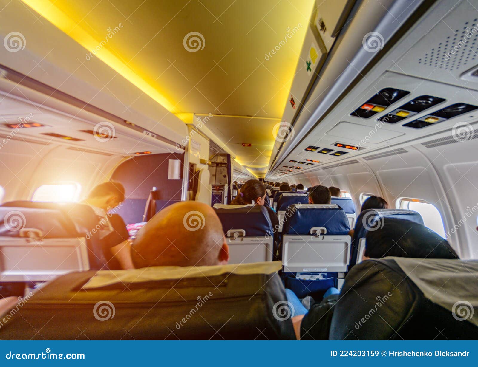 Passagiere Sitzen in Sitzen in Der Passagierkabine Stockbild - Bild von ...