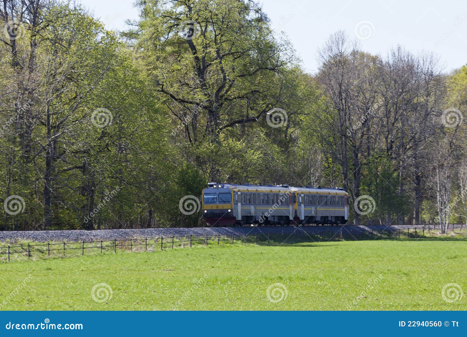 Passanger train stock photo. Image of field, tranquil - 22940560