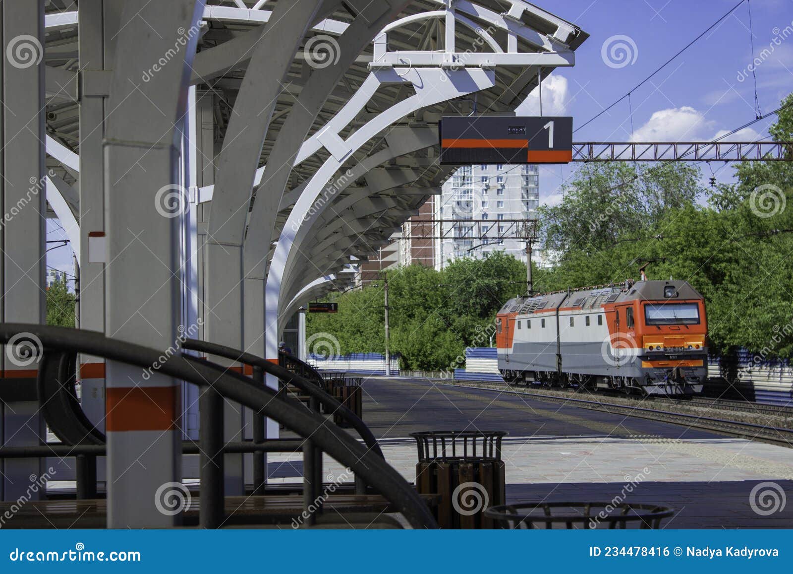 Passanger Train Station. Arrival Platform Stock Photo - Image of train ...