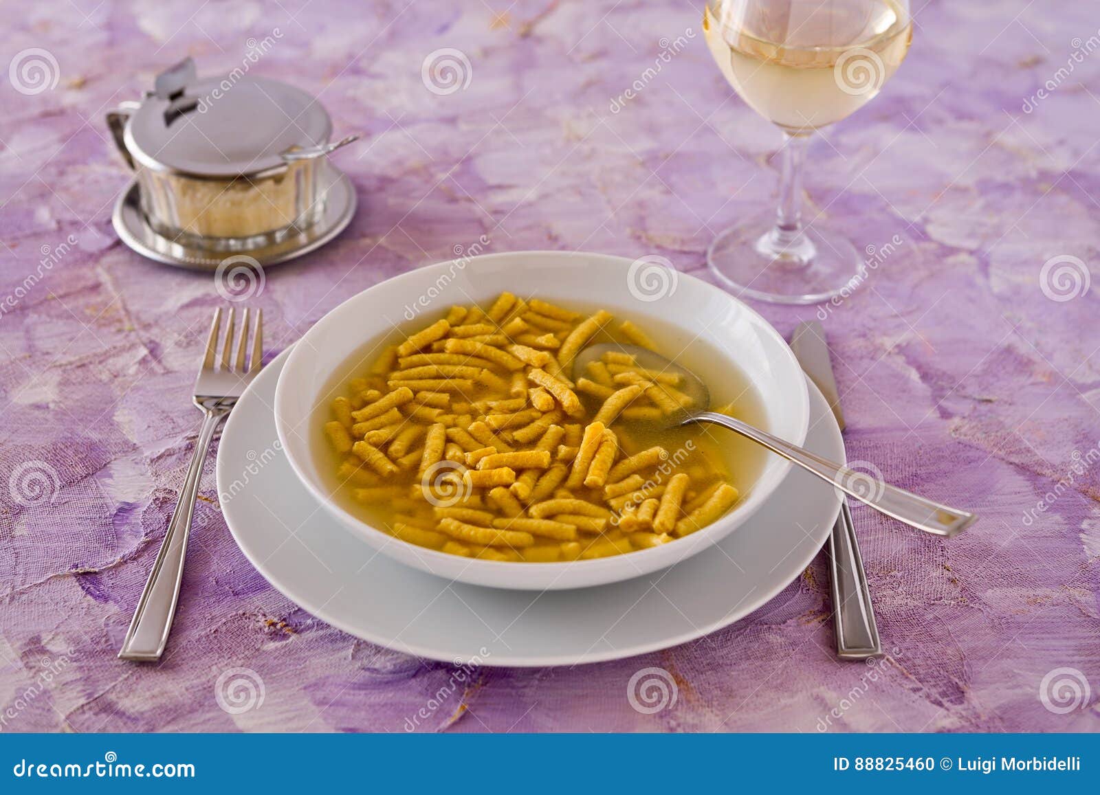 Passatelli in Broth Original Italian Pasta Stock Photo - Image of color ...