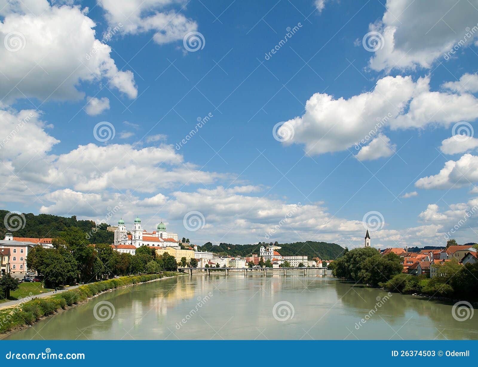Passau, Inn Promenade stock image. Image of bavaria, house - 26374503
