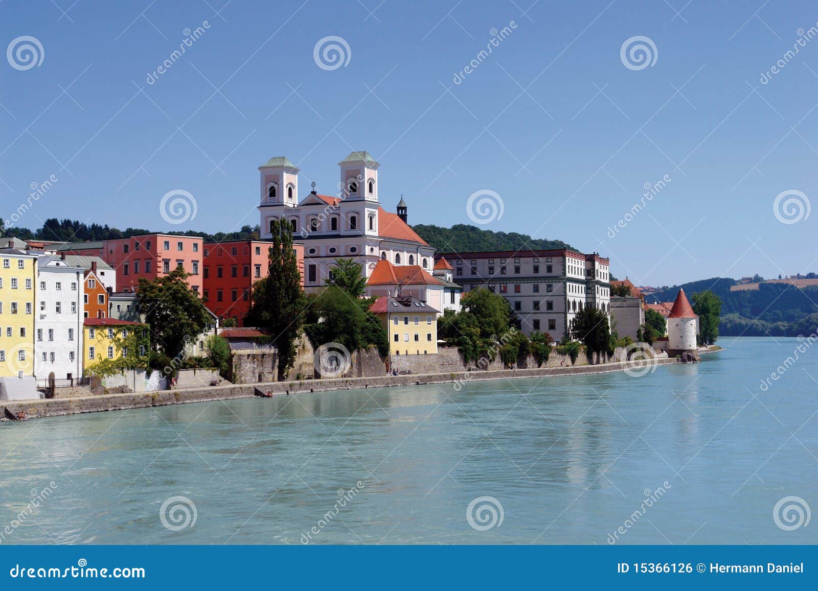 Passau und Dunau stock photo. Image of veste, panoramic - 15366126
