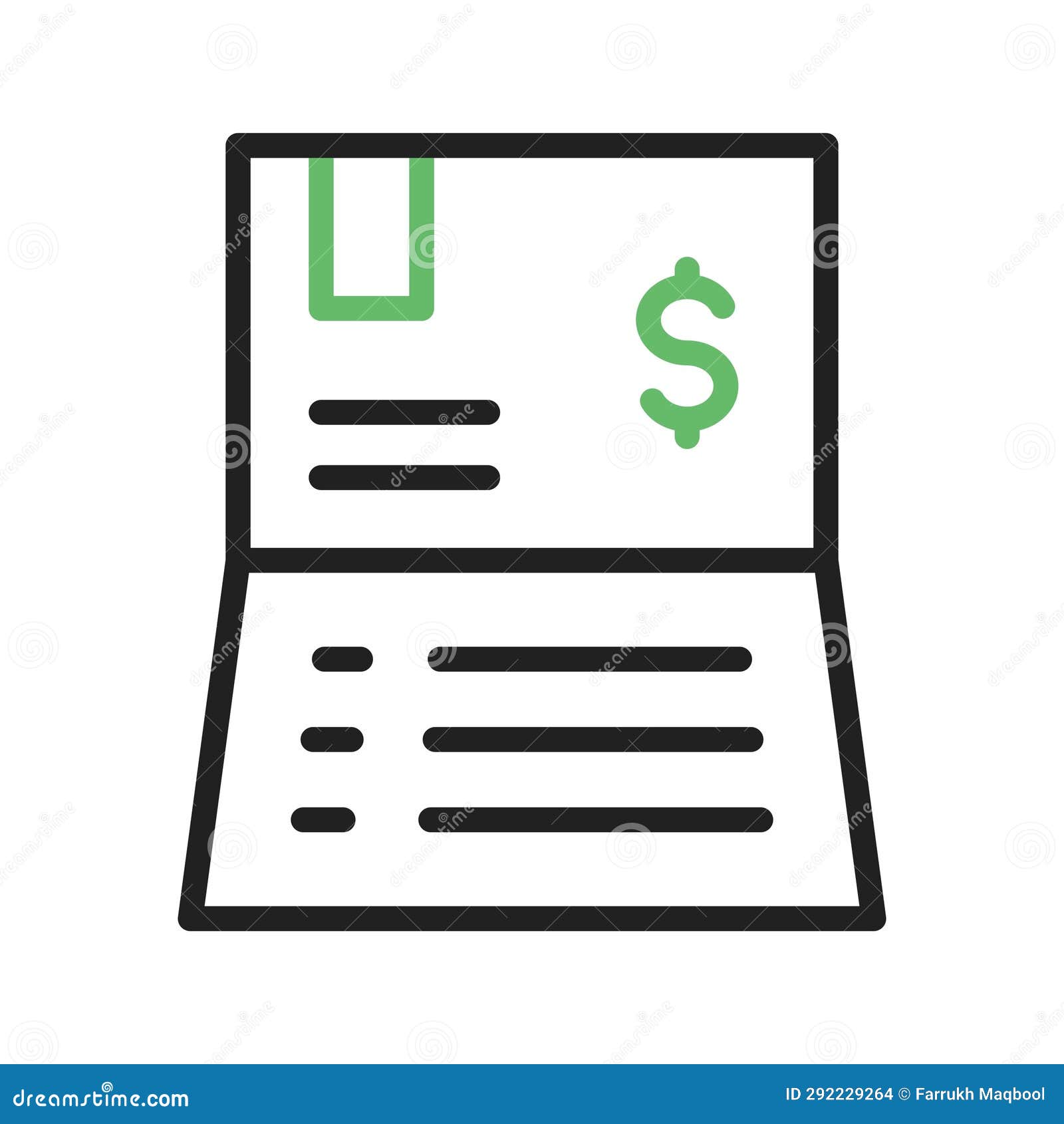 Passbook Icon Vector Image. Stock Vector - Illustration of design, bill ...