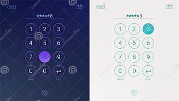 Passcode Interface for Lock Screen, Login or Enter Password Pages ...