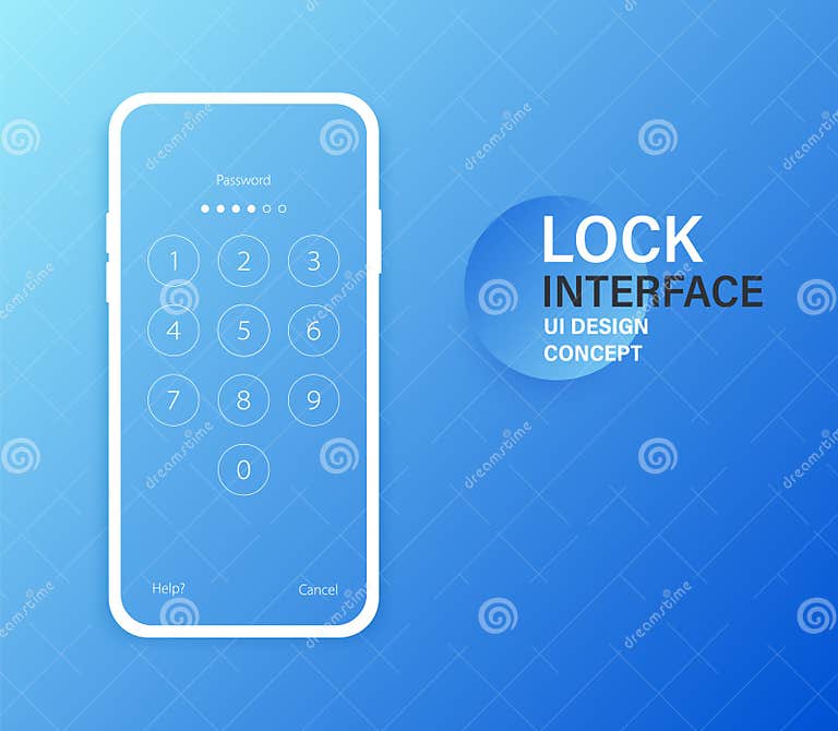 Passcode Lock Interface for Lock Screen, Login or Enter Password Pages ...