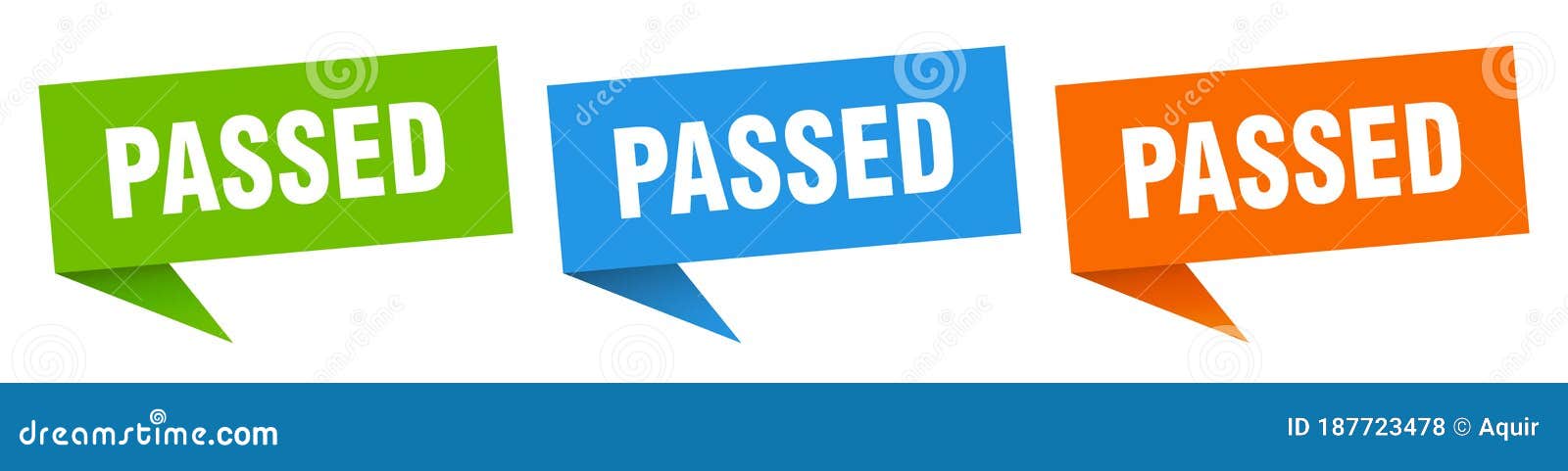 Passed Banner. Passed Speech Bubble Label Set Stock Vector ...