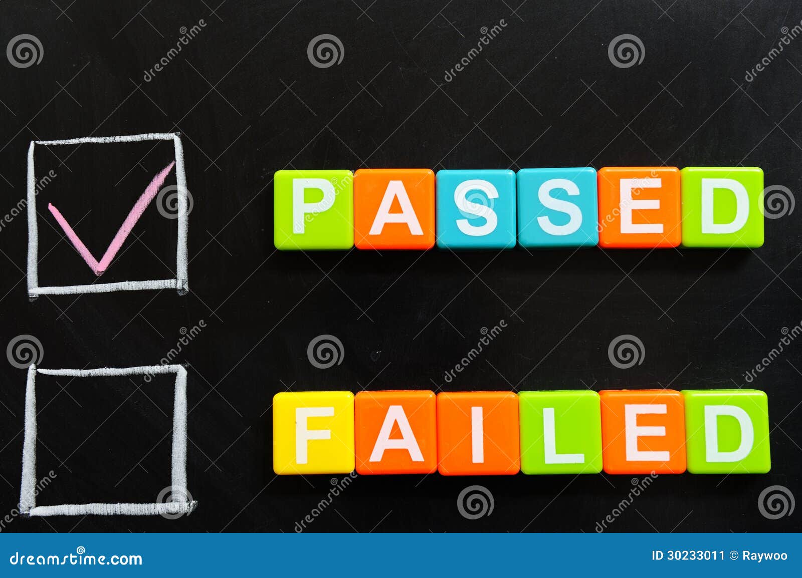 Passed or failed stock image. Image of chosen, fail, board - 30233011