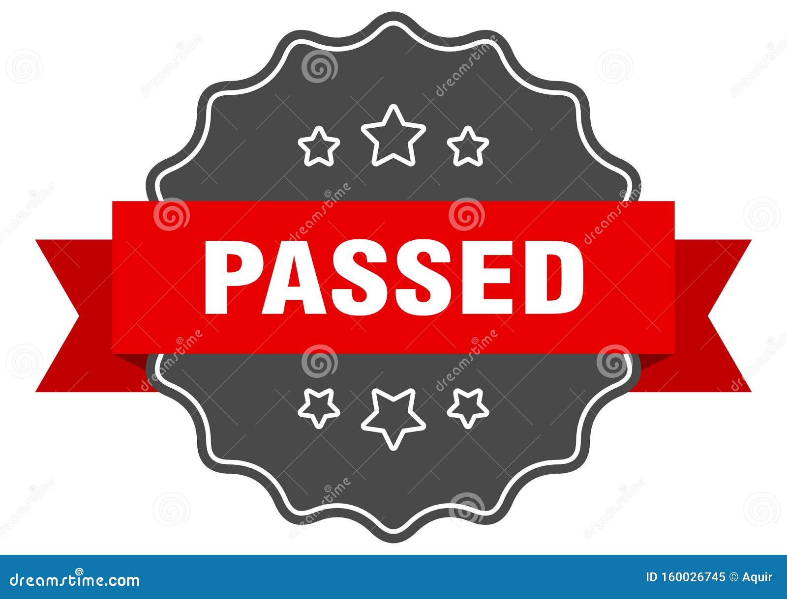 Passed label stock vector. Illustration of band, peeler - 160026745