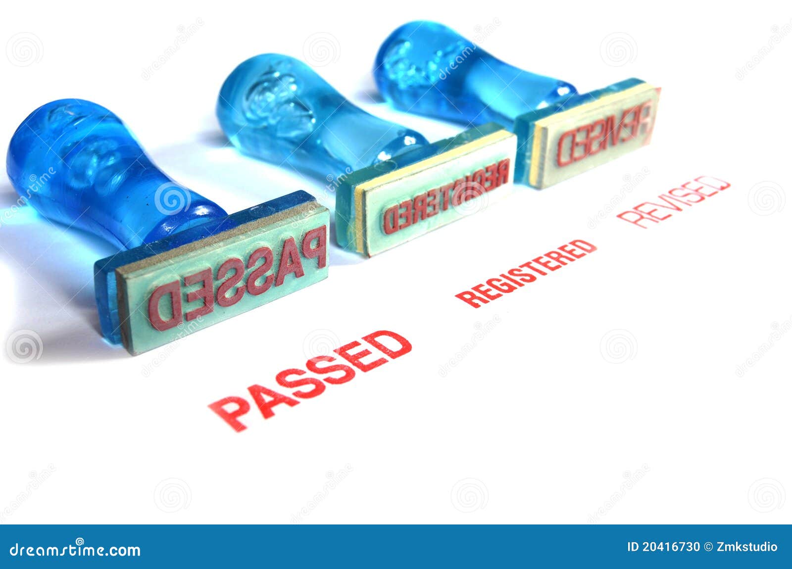 Passed Letter on Blue Rubber Stamp Stock Photo - Image of communication ...