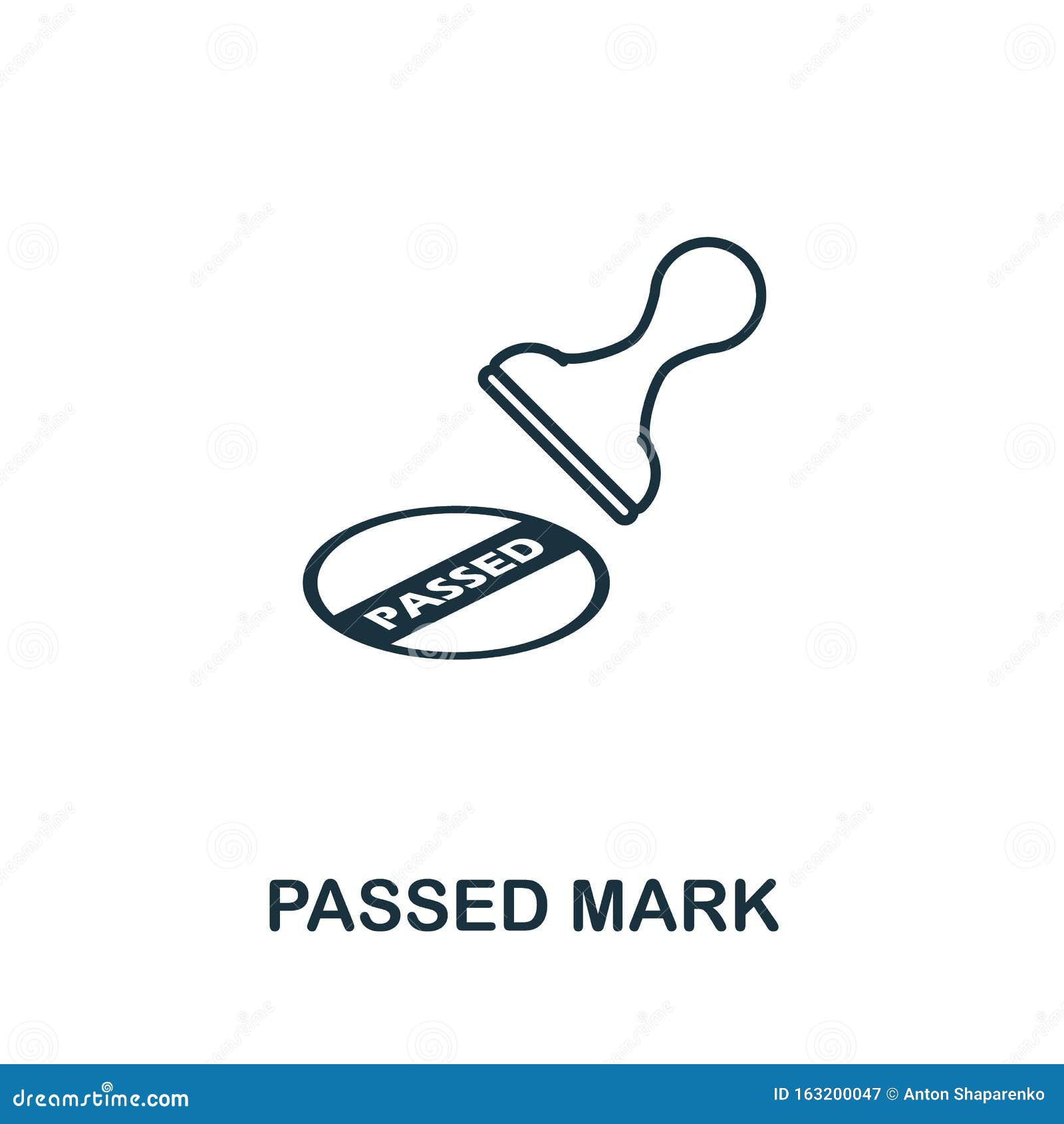 Passed Mark Icon Outline Style. Thin Line Creative Passed Mark Icon for ...