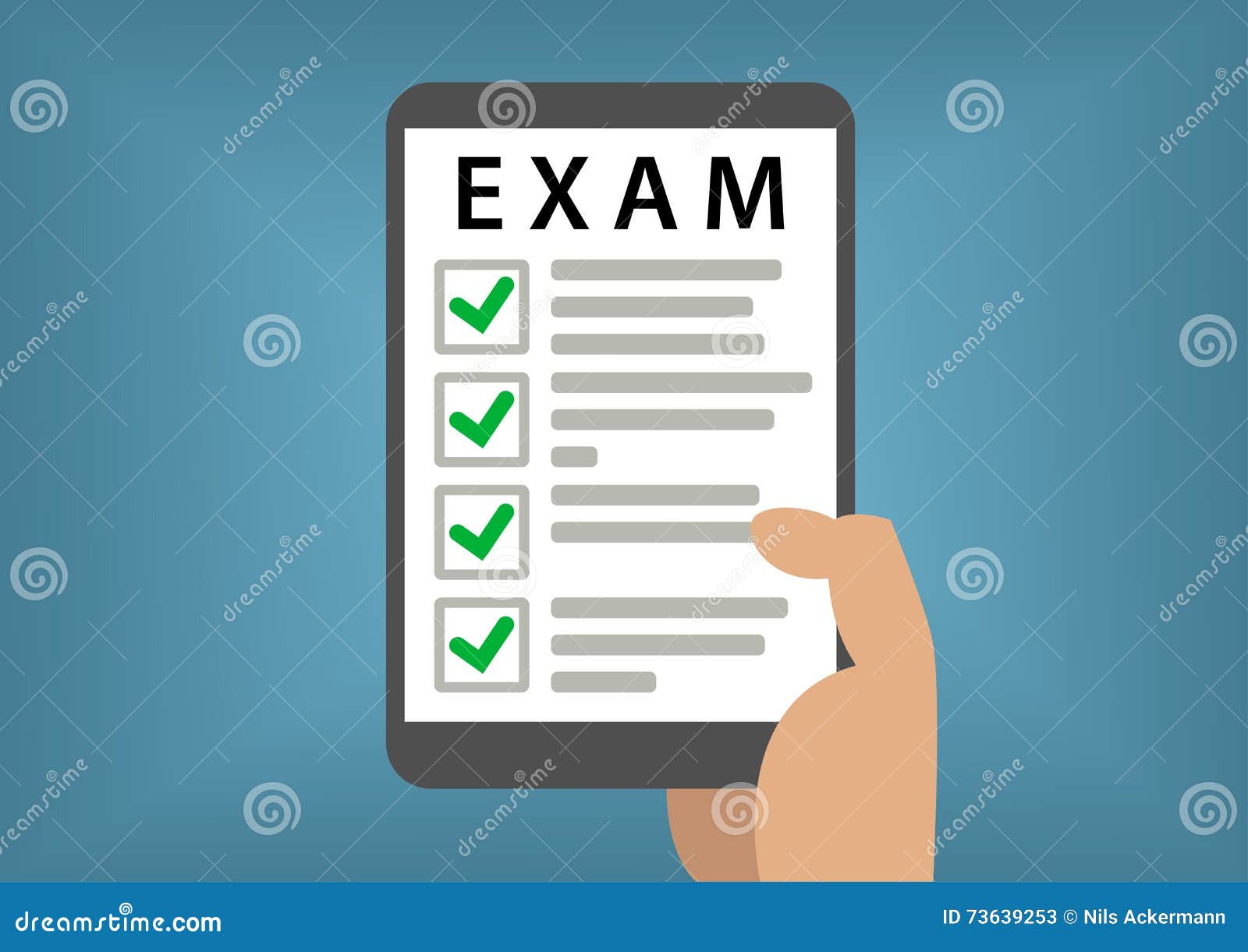 Online Exam In Mobile Smartphone App. Online Test, Opinion Checklist ...