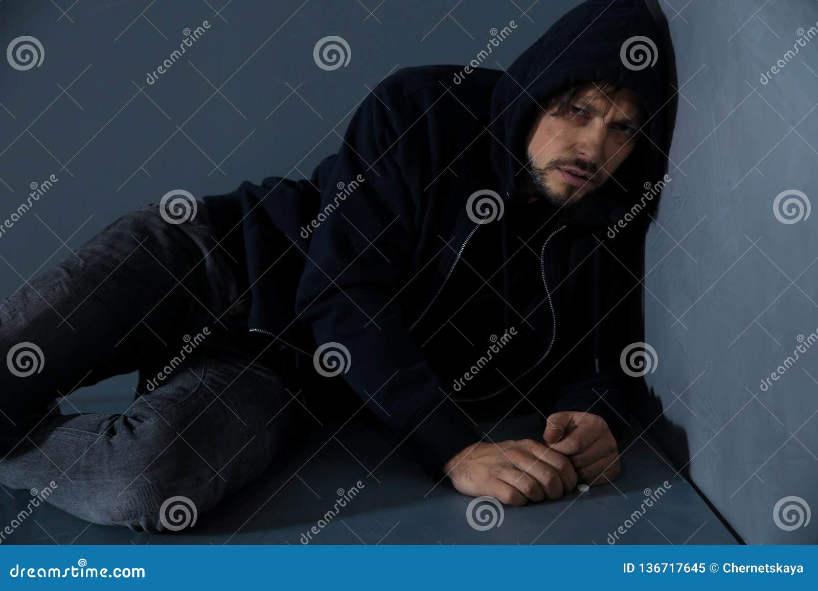Passed Out Junkie after Using Drugs Stock Image - Image of male, death ...