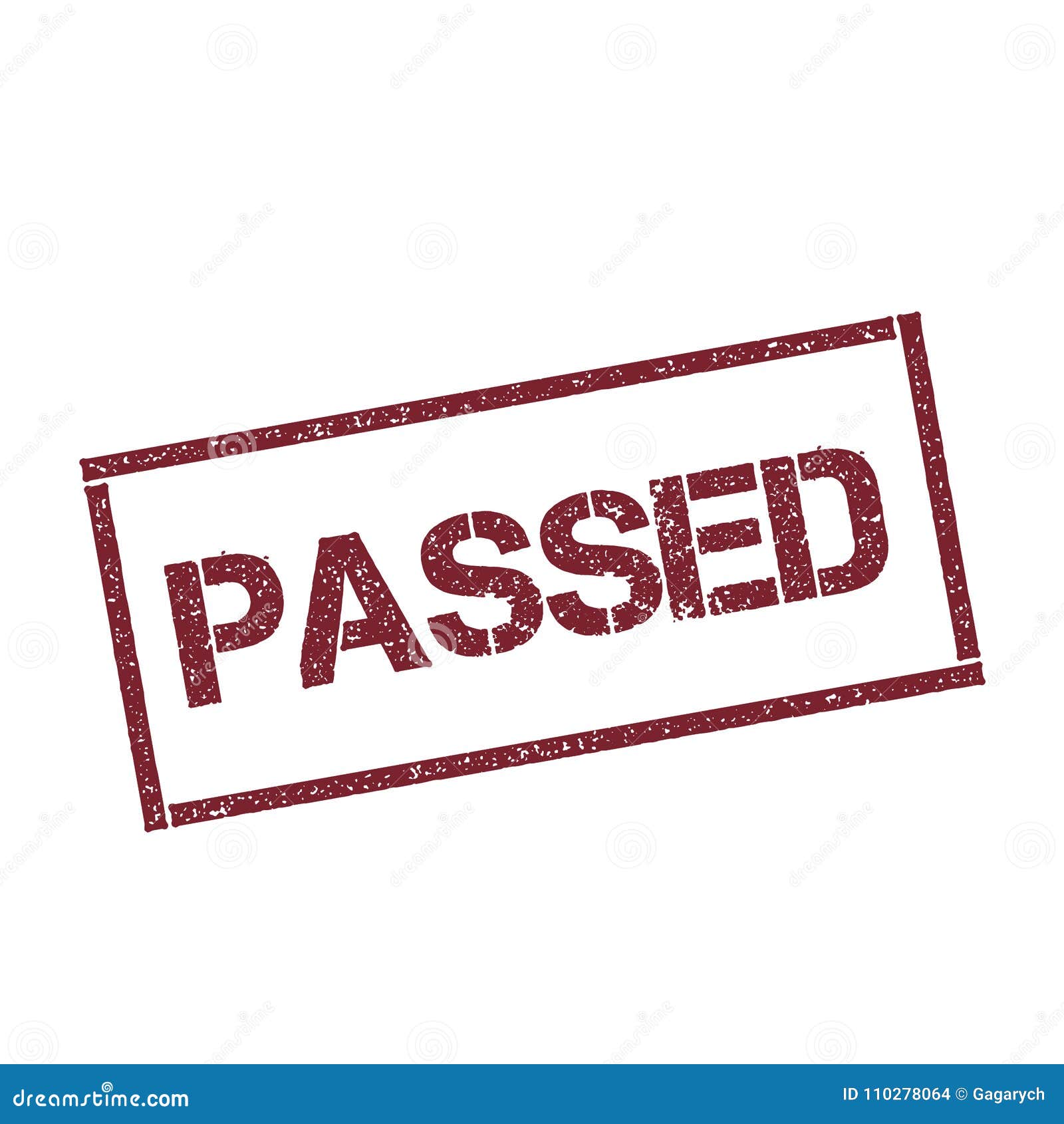 Passed rectangular stamp. stock vector. Illustration of graphic - 110278064