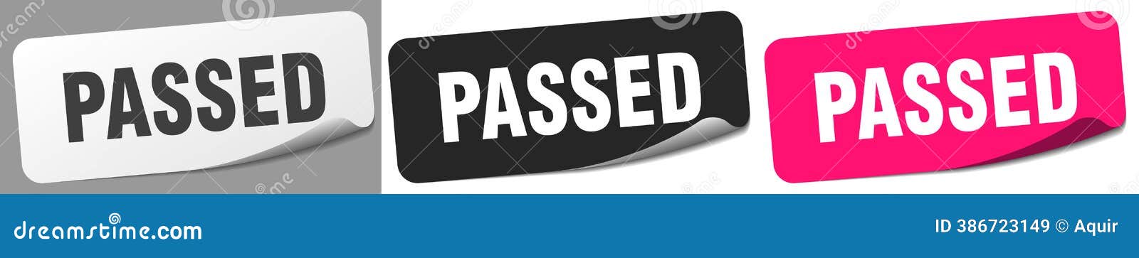 Passed Sticker. Passed Sign On Transparent Background Cartoon Vector ...