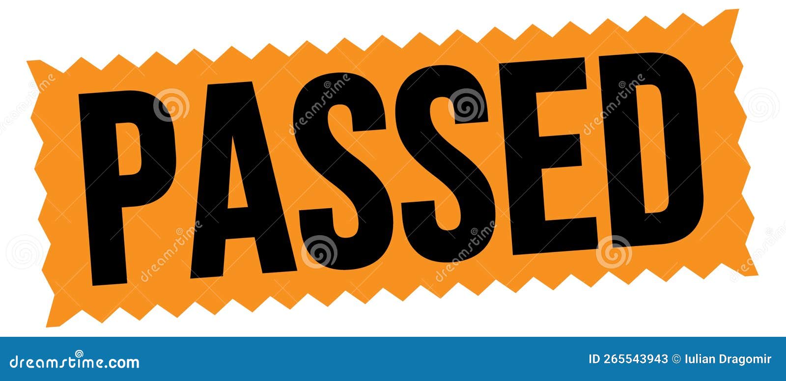 PASSED Text Written on Orange-black Stamp Sign Stock Illustration ...