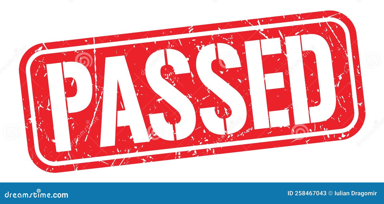 PASSED Text Written on Red Stamp Sign Stock Illustration - Illustration ...