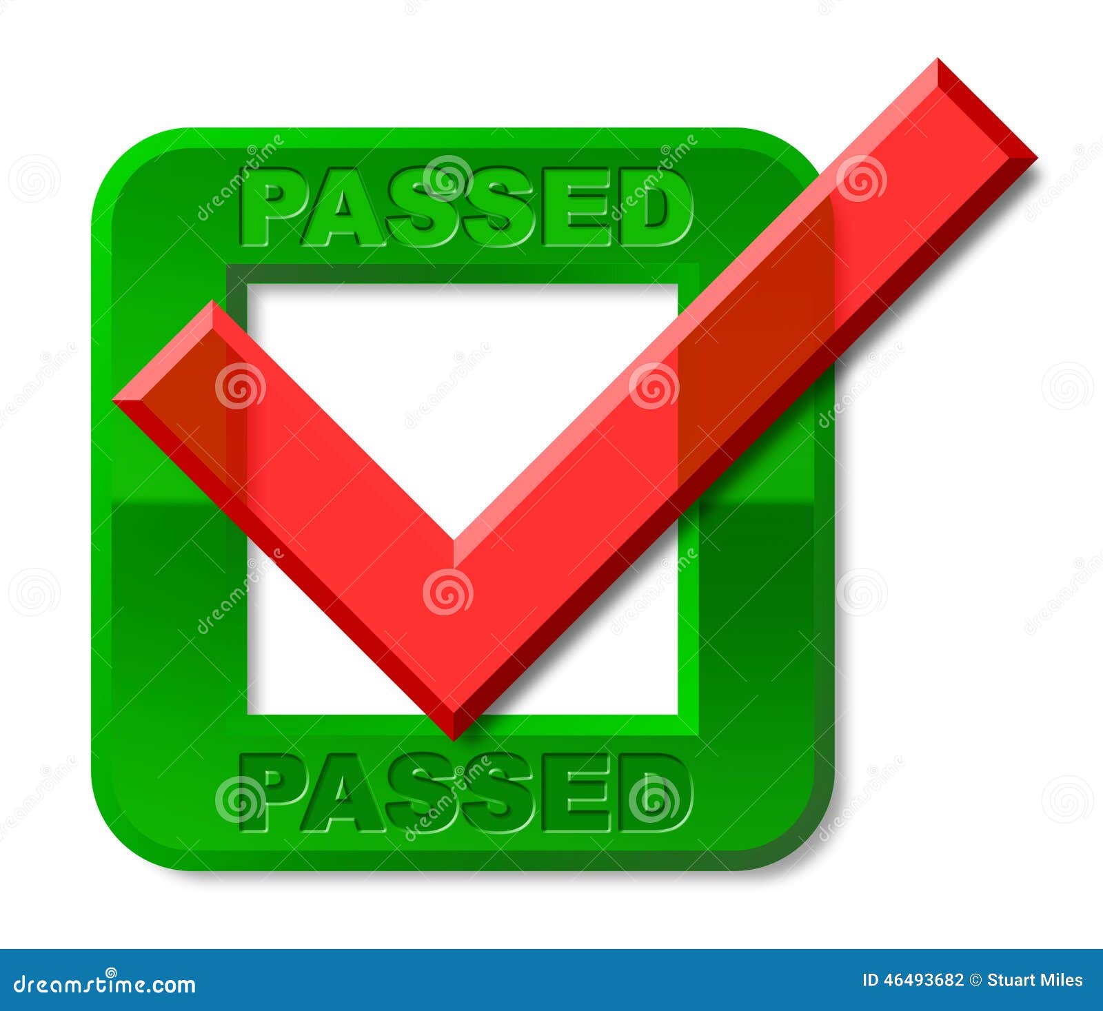 Passed Tick Indicates Passing Check and Ratified Stock Illustration ...
