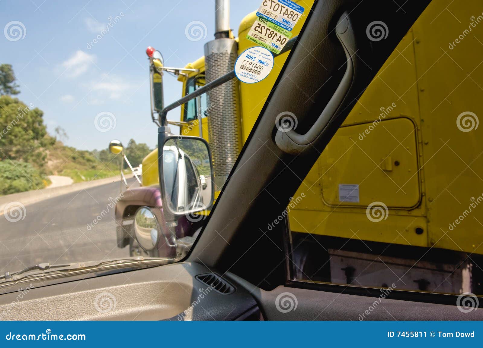 Passed by tractor trailer stock image. Image of hazardous - 7455811