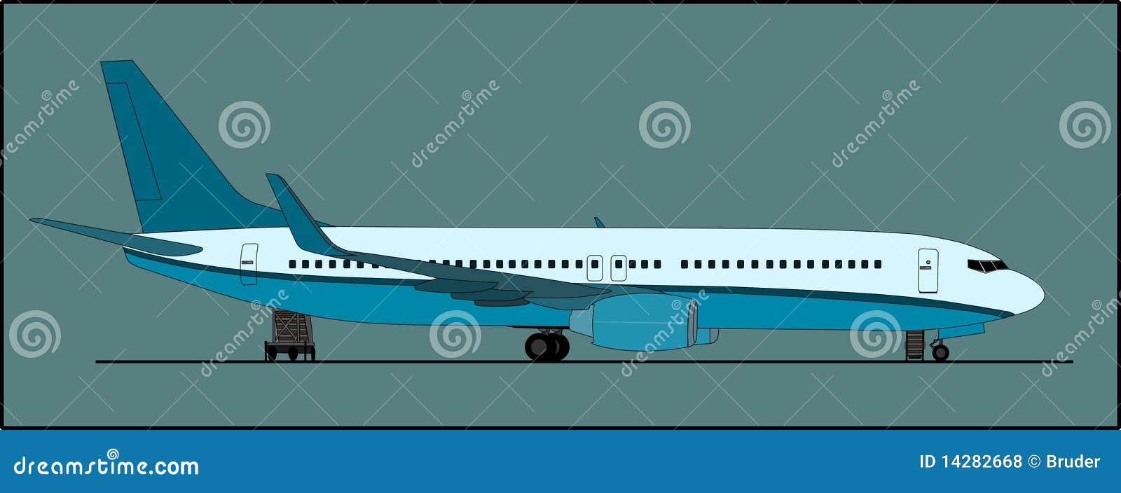 Passenger Aircraft on the Ramp Stock Vector - Illustration of aircraft ...