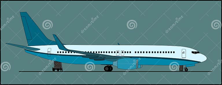 Passenger Aircraft on the Ramp Stock Vector - Illustration of aircraft ...