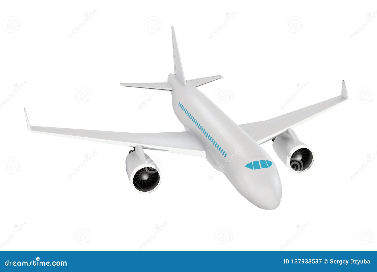 Passenger Aircraft. Realistic 3d Rendered Model Stock Illustration ...