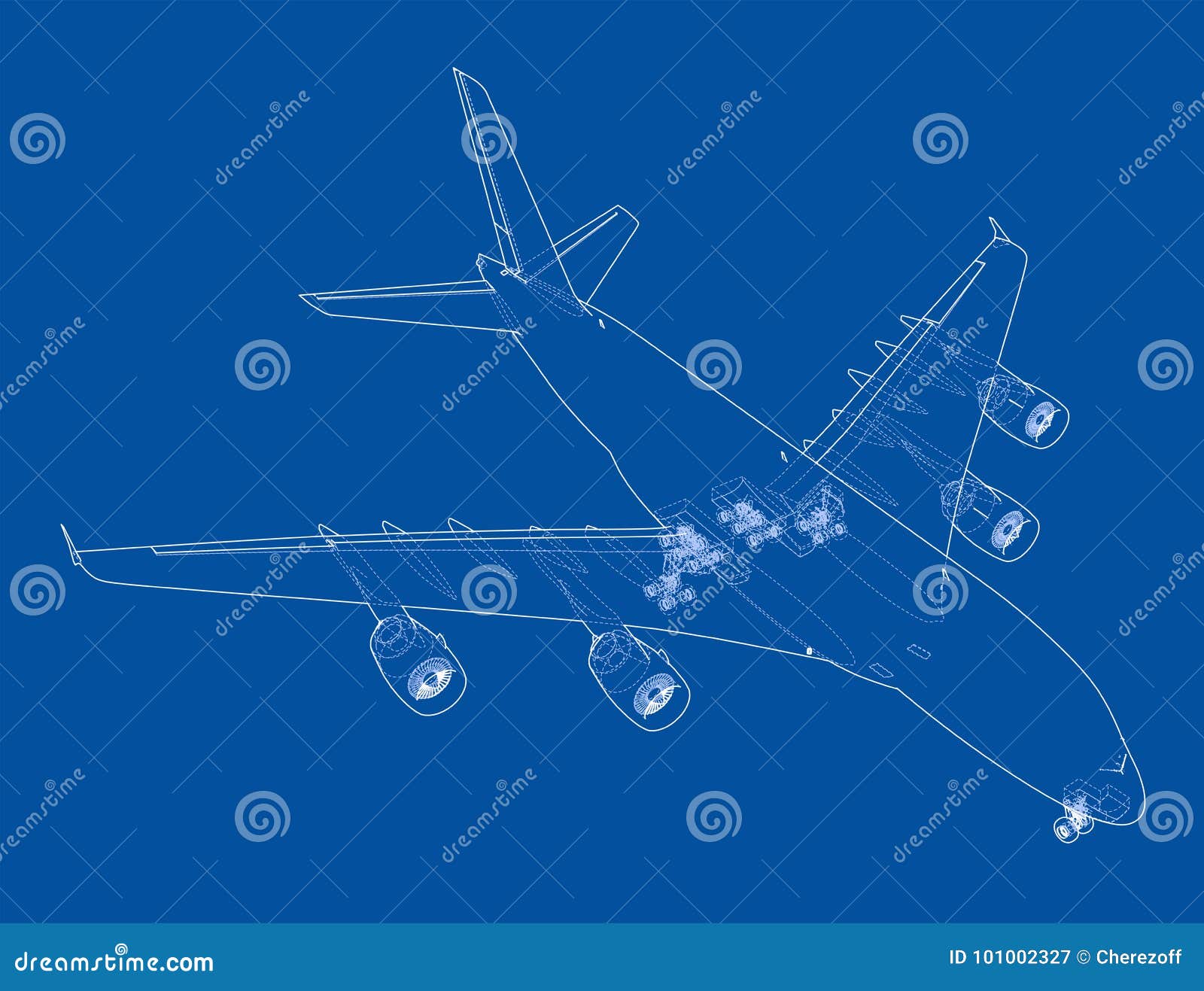 Passenger aircraft. Vector stock vector. Illustration of drawing ...