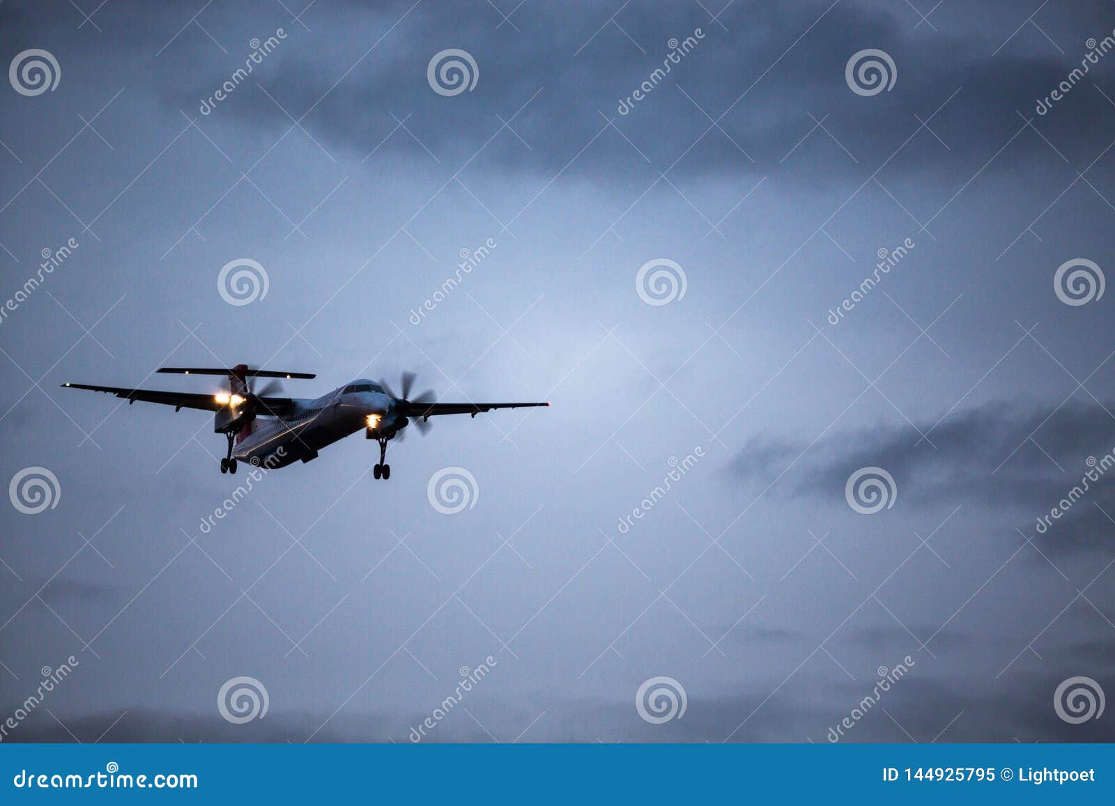 Passenger Airliner flying stock image. Image of runway - 144925795