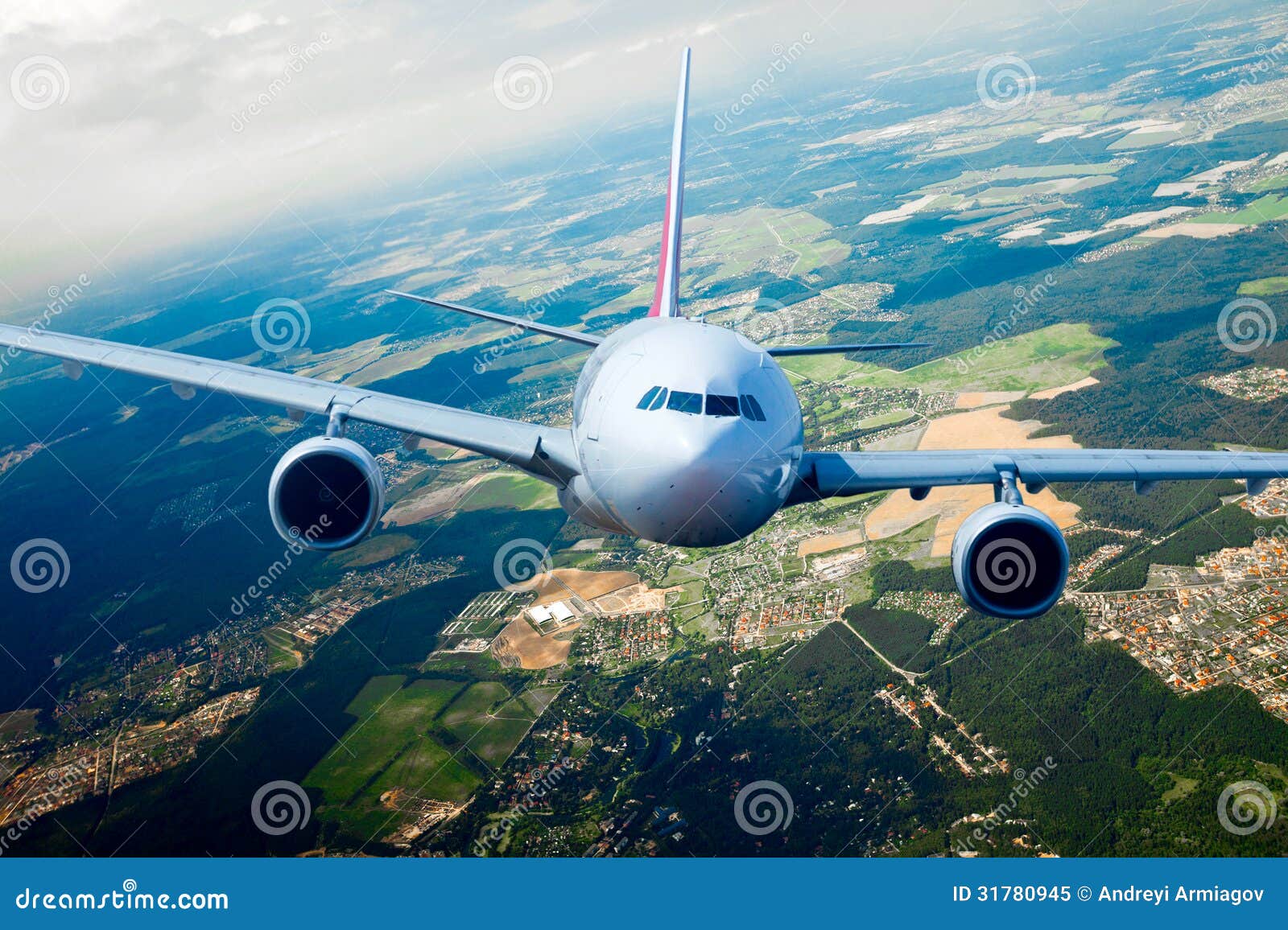 Passenger Airliner in the Sky Stock Image - Image of plane, aeroplane ...