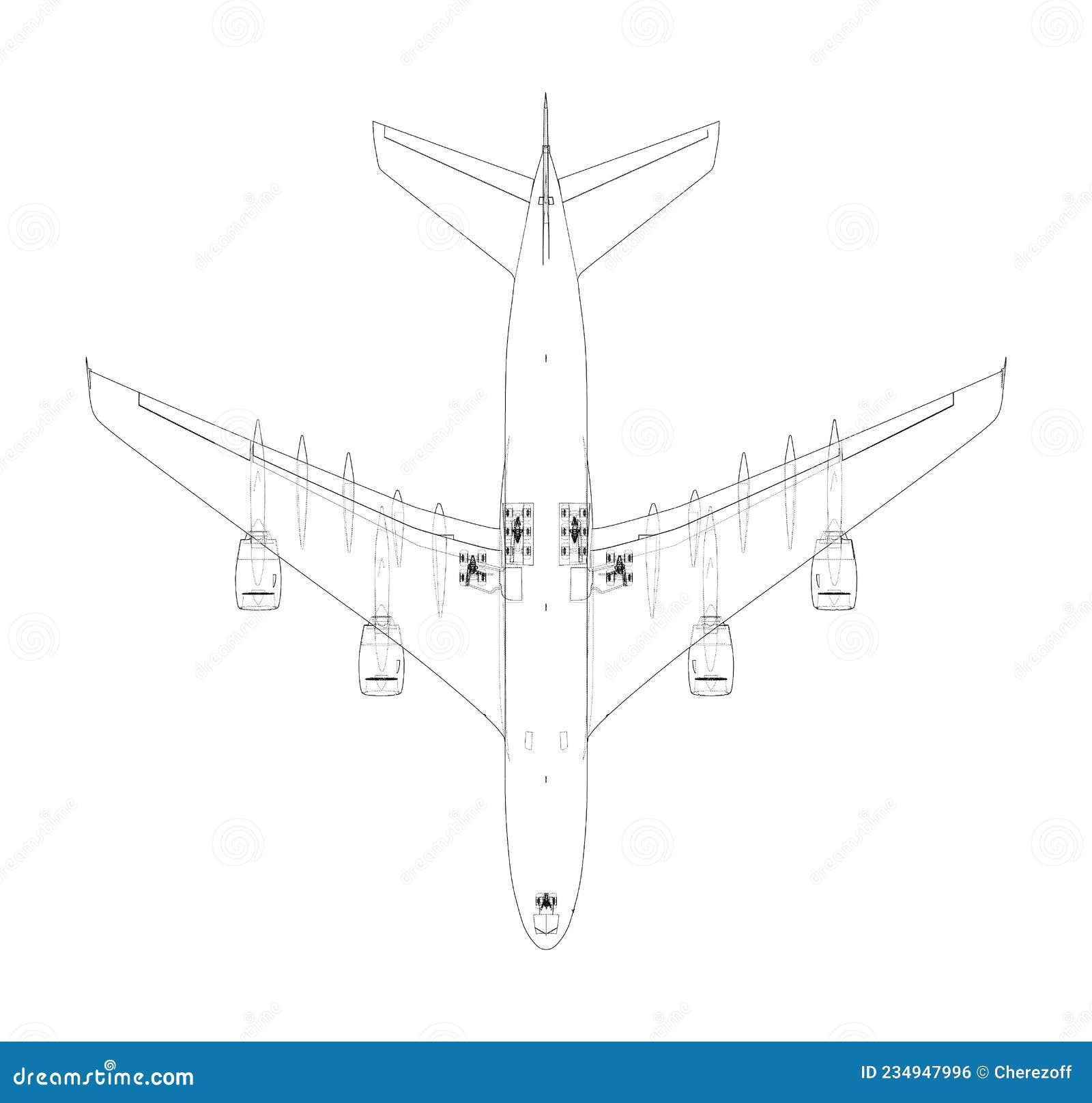 Passenger Airoplane. Vector Rendering of 3d Stock Vector - Illustration ...