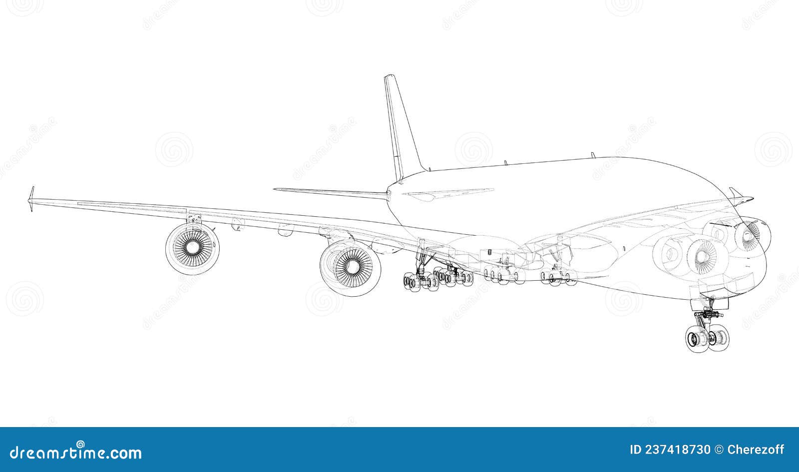 Passenger Airoplane. Vector Rendering of 3d Stock Vector - Illustration ...