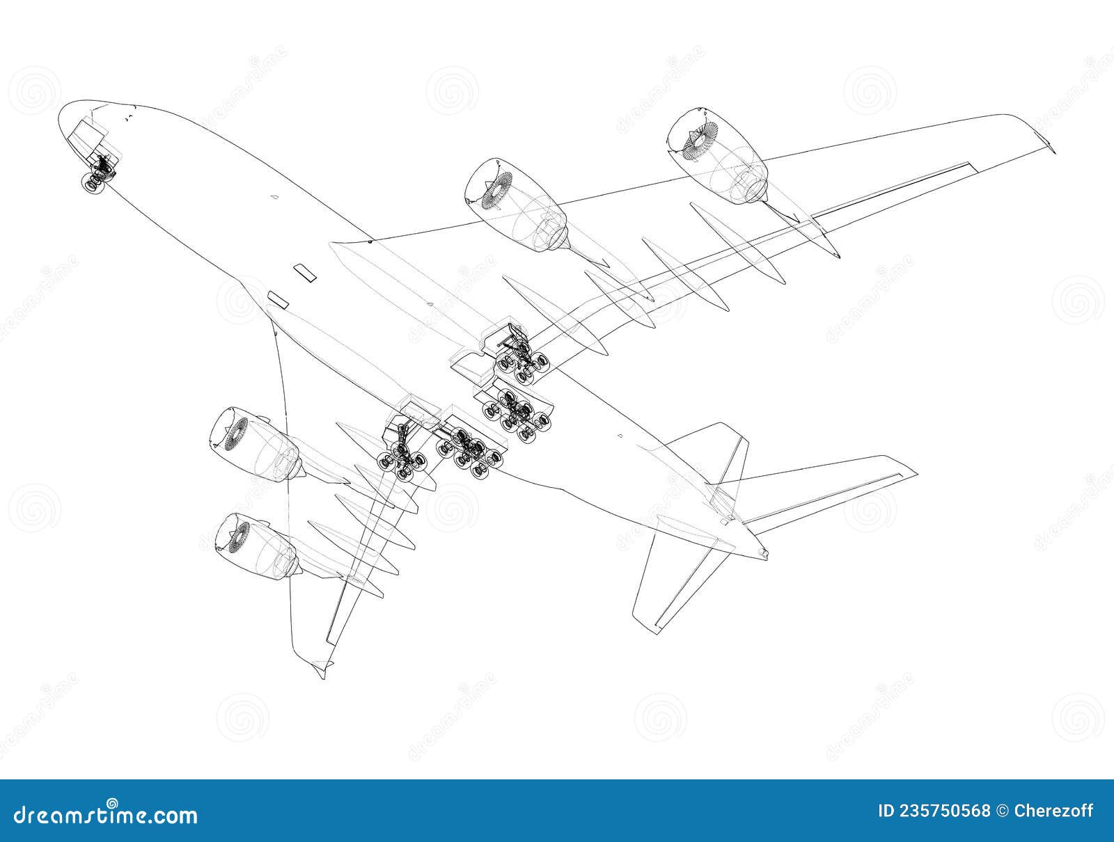 Passenger Airoplane. Vector Rendering of 3d Stock Vector - Illustration ...