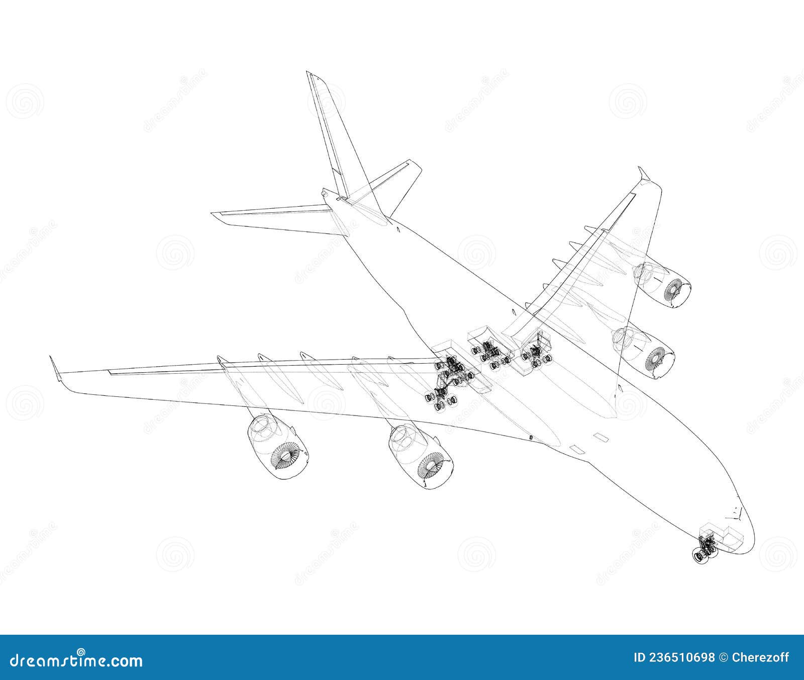 Passenger Airoplane. Vector Rendering of 3d Stock Vector - Illustration ...
