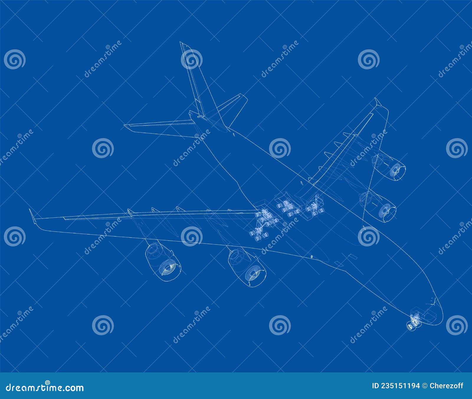 Passenger Airoplane. Vector Rendering of 3d Stock Vector - Illustration ...
