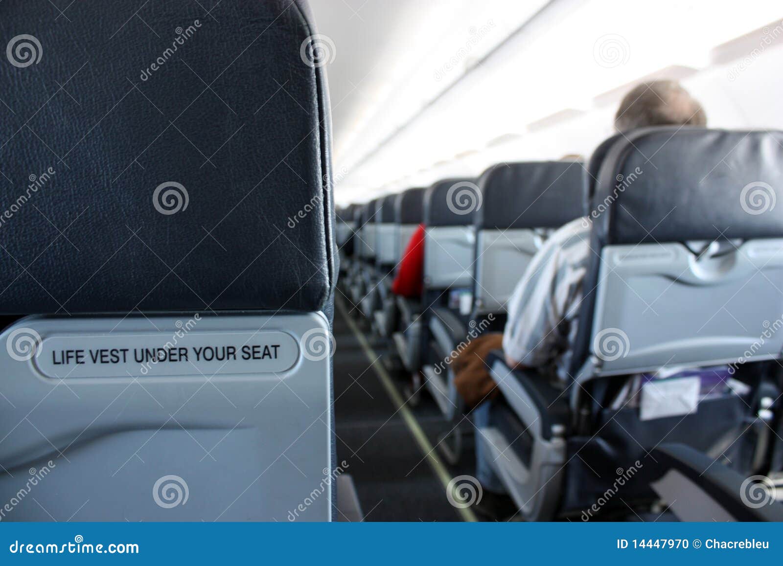 Passenger in an airplane stock photo. Image of cabin - 14447970