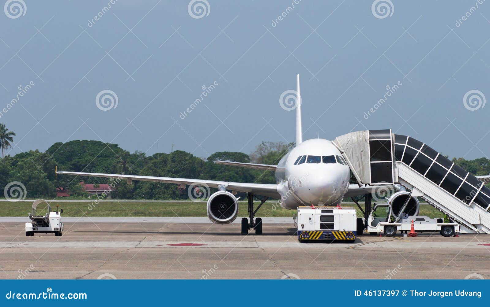 Passenger Airplane at Airport Stock Image - Image of airplane, outdoor ...