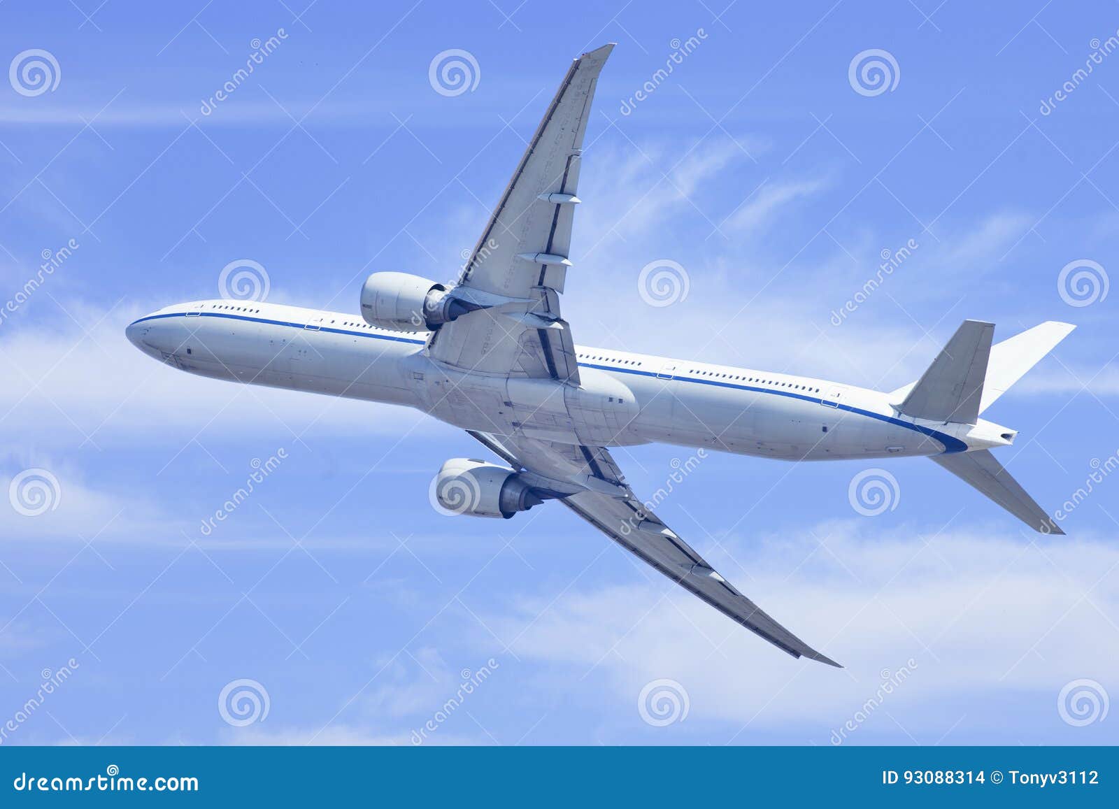 Passenger Airplane Climbing Up in the Air Stock Photo - Image of ...
