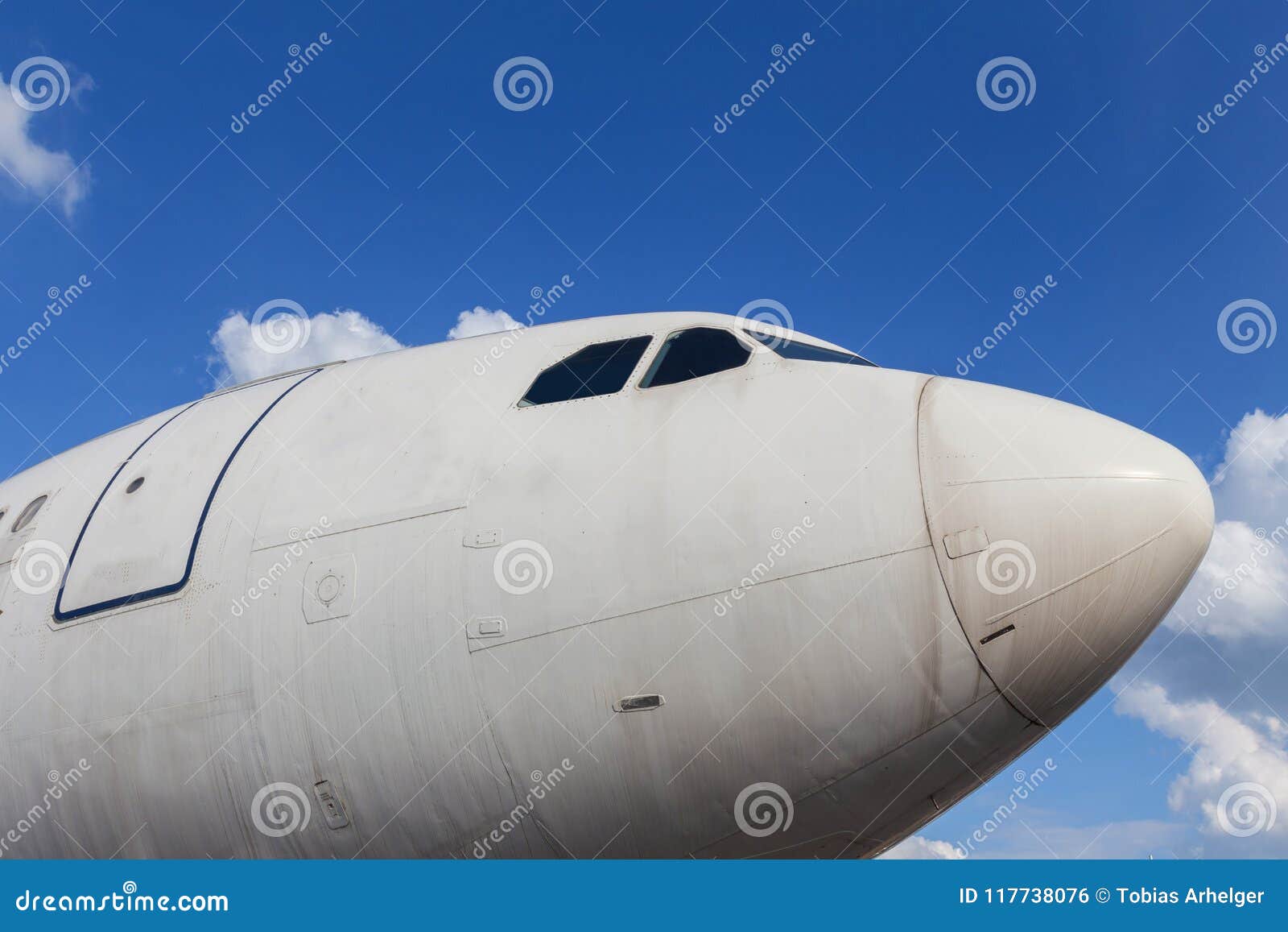 Passenger Airplane Cockpit from Underneath Stock Photo - Image of ...