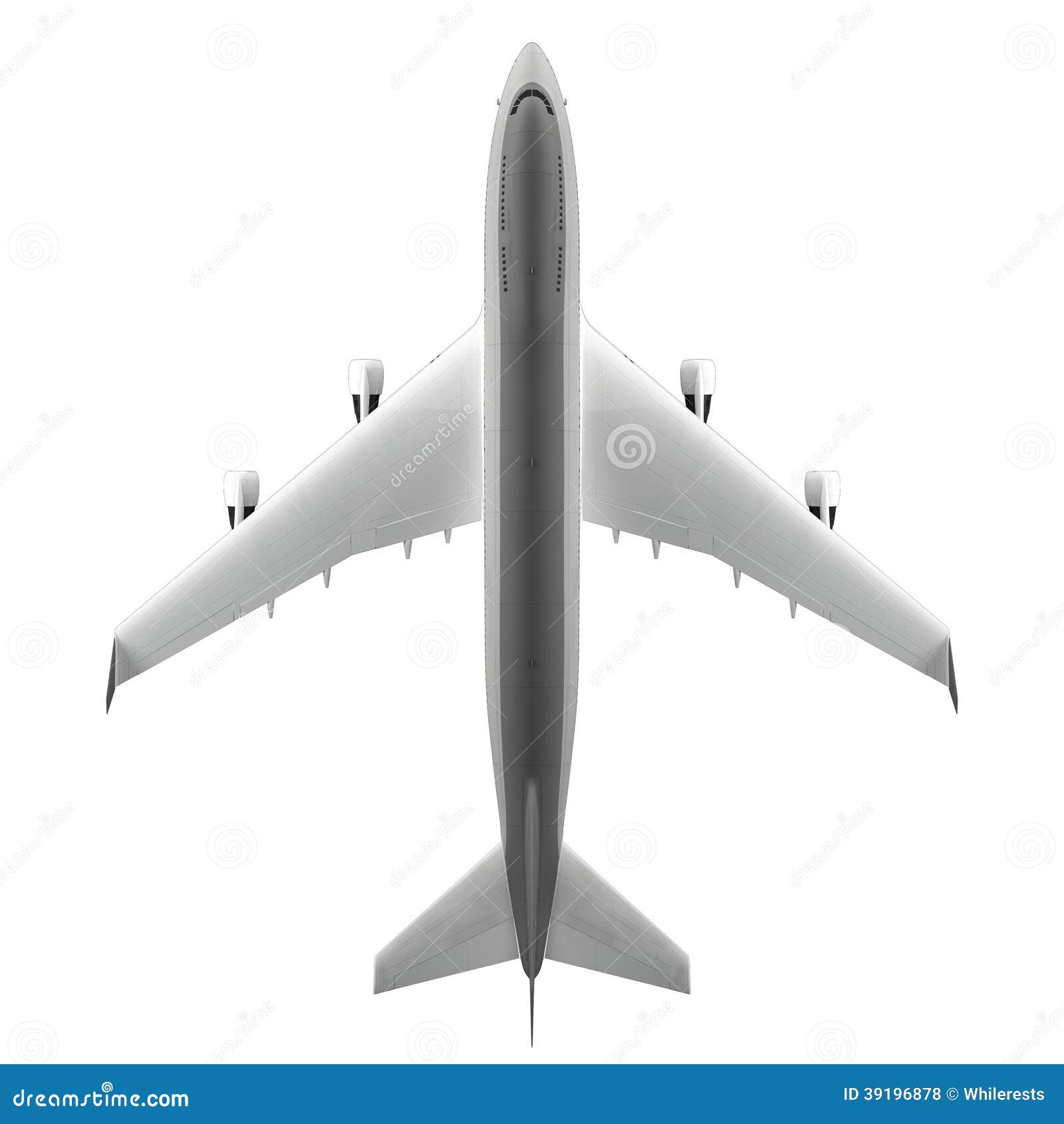 Passenger Airplane Isolated on White Background Stock Photo - Image of ...