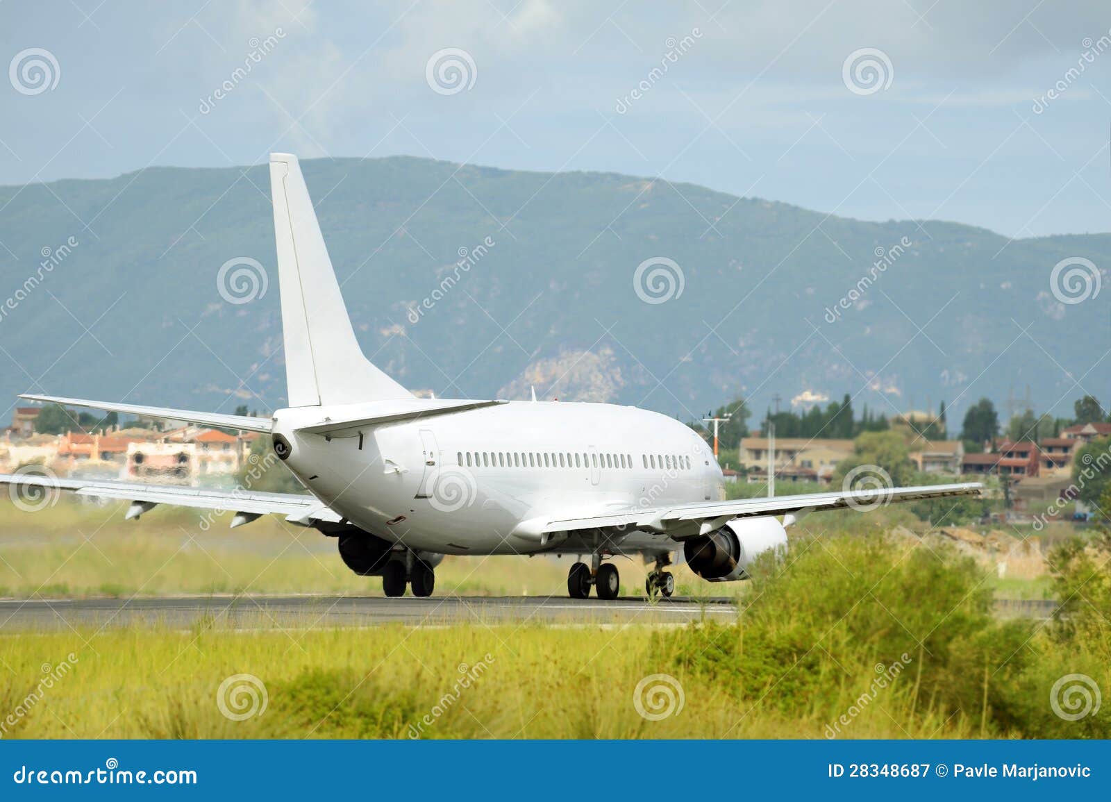 Passenger Airplane Takeoff from Active Runway Stock Image - Image of ...