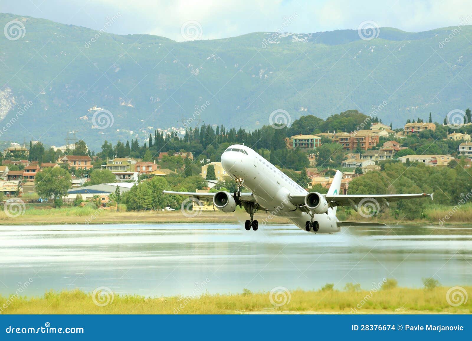Passenger Airplane Takeoff from Active Runway Editorial Stock Image ...