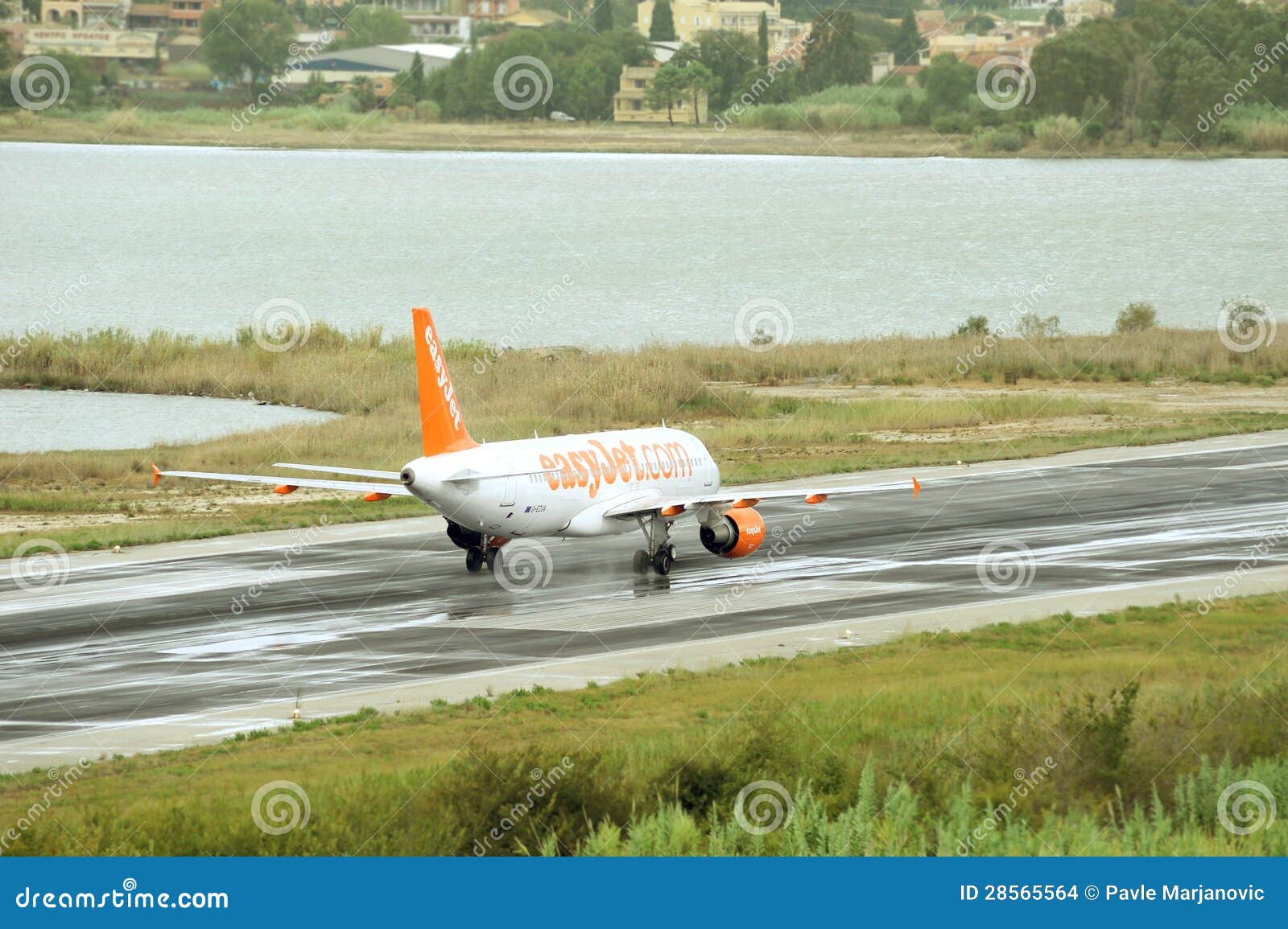 Passenger Airplane Takeoff from Active Runway Editorial Stock Image ...