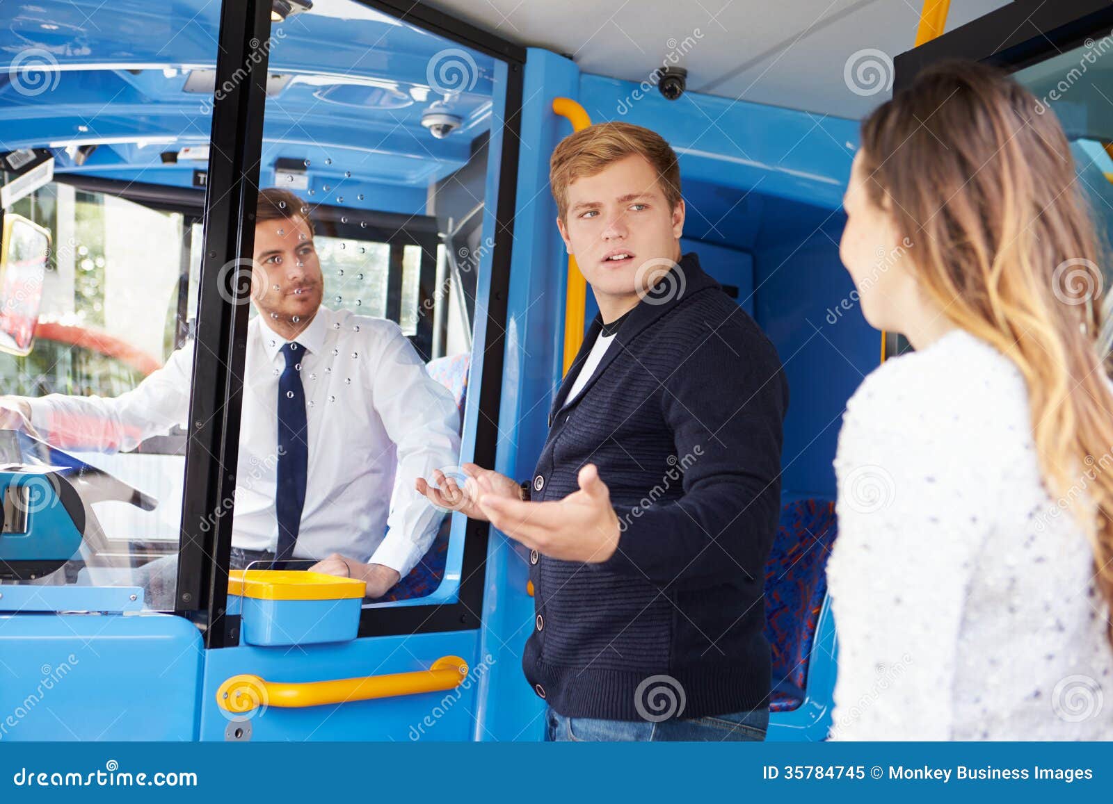 Passenger Arguing with Bus Driver Stock Image - Image of transportation ...