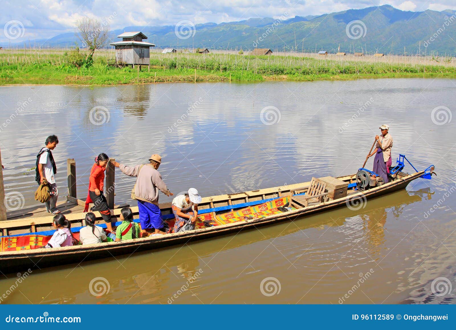 Passenger Boat, Inle Lake, Myanmar Editorial Stock Image - Image of ...