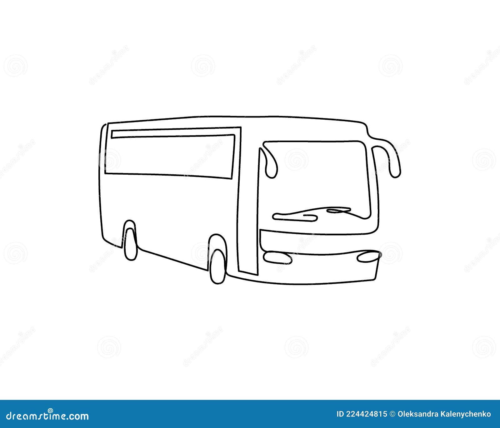 Autobus Continuous Line Drawing. One Line Art Of Urban Transport, City ...