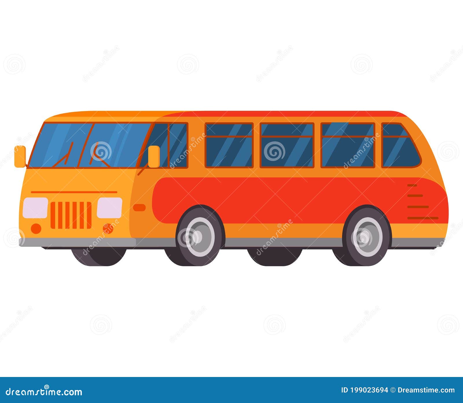 Passenger Bus Front and Side View. Urban Passenger Transport. Stock ...